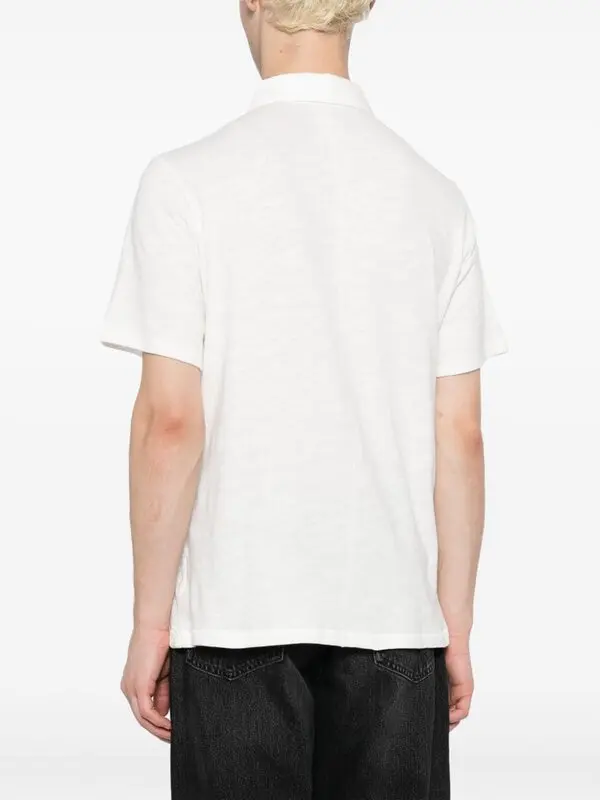 Rag & Bone Classic Flame Cotton Polo Shirt - White