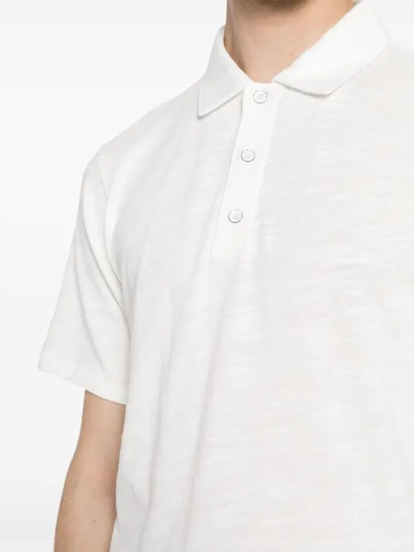 Rag & Bone Classic Flame Cotton Polo Shirt - White