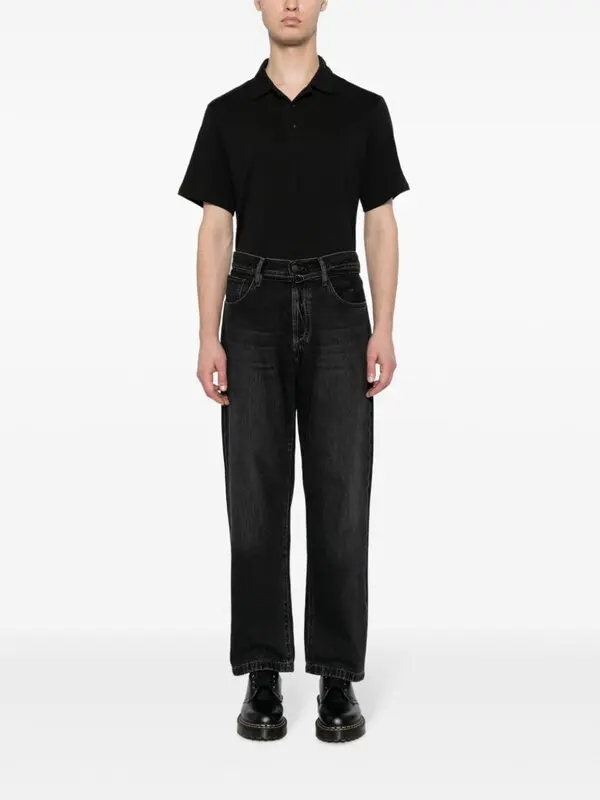 Rag & Bone Classic Flame Cotton Polo Shirt - Black