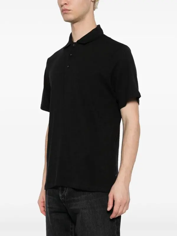 Rag & Bone Classic Flame Cotton Polo Shirt - Black