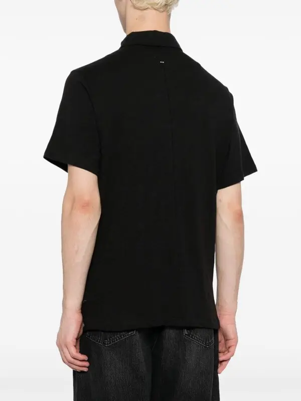 Rag & Bone Classic Flame Cotton Polo Shirt - Black