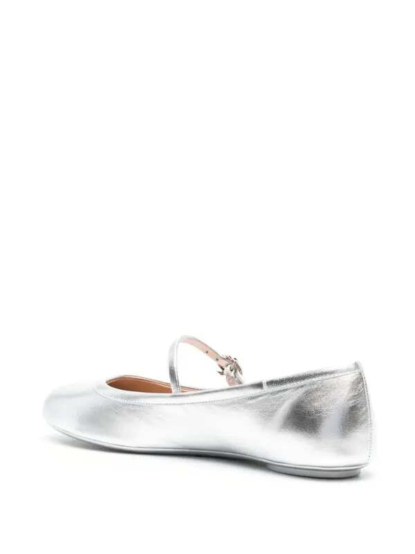 GIANVITO ROSSI Carla Ballerina Flats - Silver