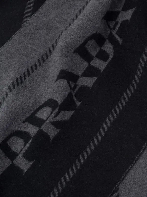 Prada Logo-jacquard Wool Scarf