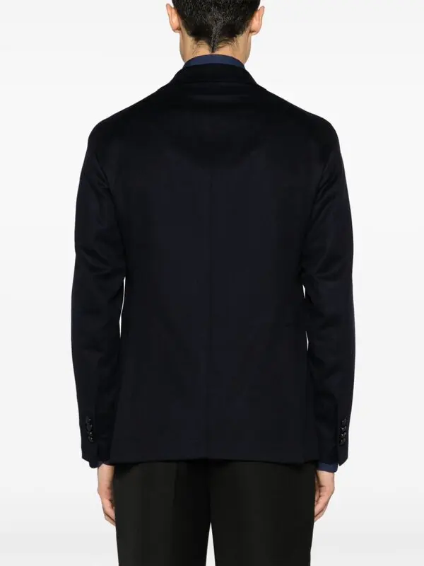 Tagliatore Single-breasted Wool Blend Blazer - Blue