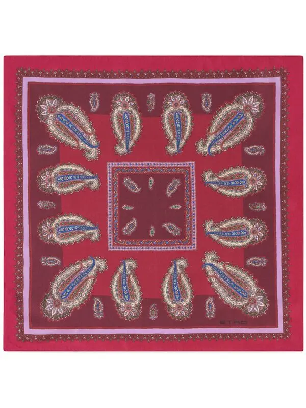 Etro Paisley-print Silk Scarf - Red