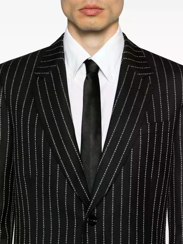 Alexander McQueen Pinstriped Single-breasted Blazer