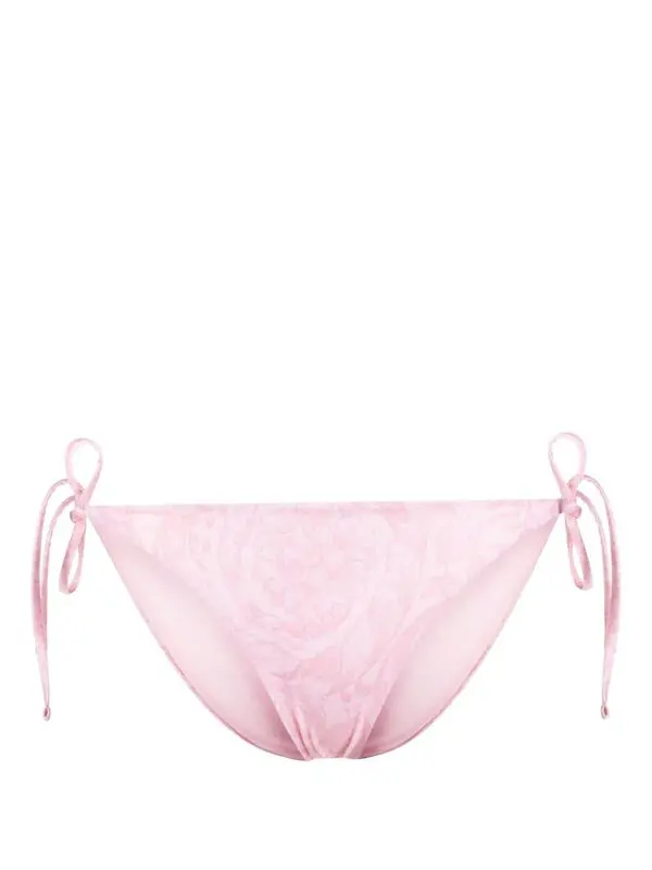 Versace Barocco-print Bikini Bottom - Pink