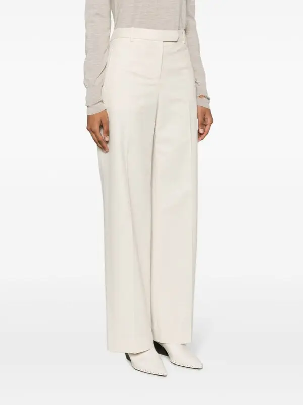 THE ROW Wide-leg Cotton-virgin Wool Trousers