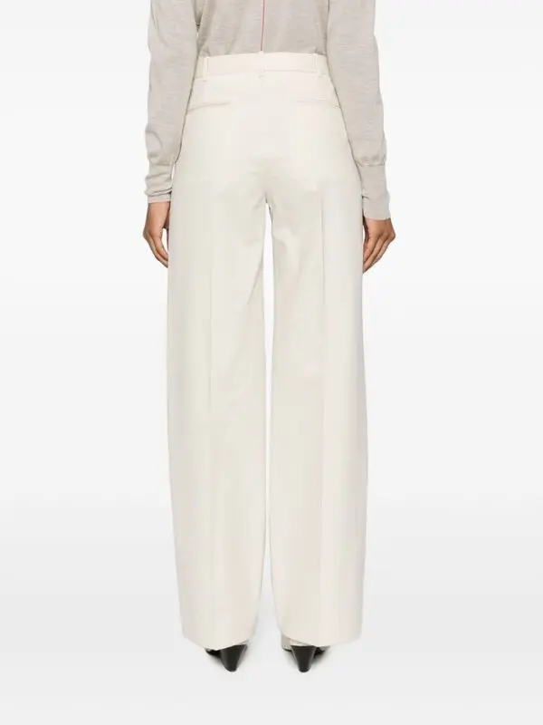 THE ROW Wide-leg Cotton-virgin Wool Trousers