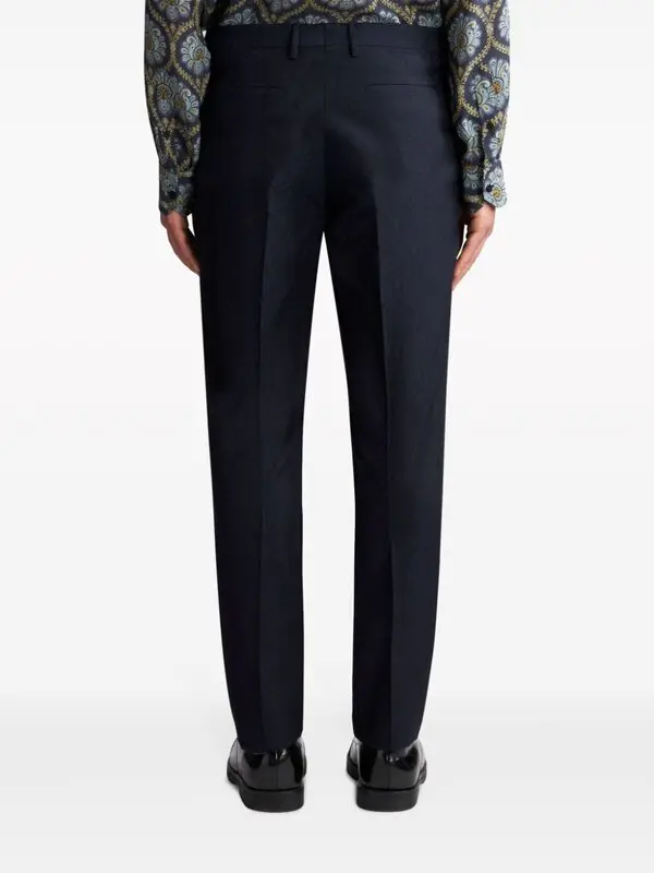 Etro Jacquard Tapered-leg Trousers - Black