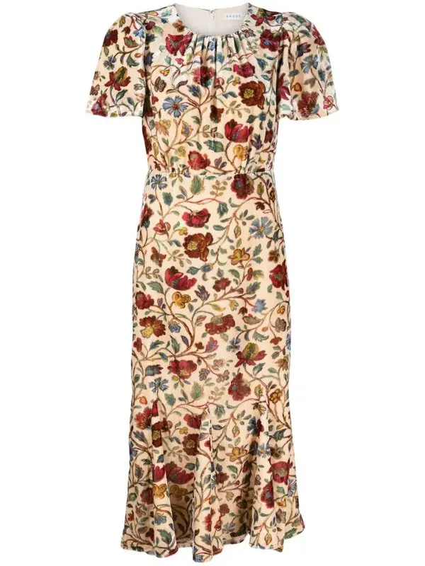 Rhode Arabella Velvet Midi Dress