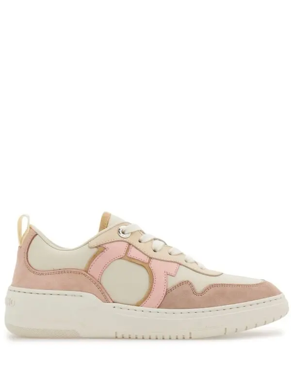FERRAGAMO Gancini Lace-up Sneakers - Pink