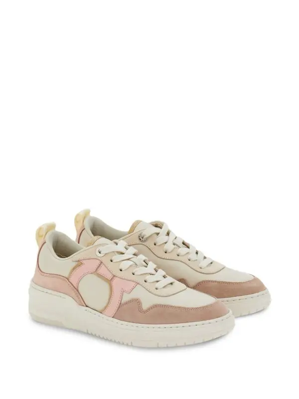 FERRAGAMO Gancini Lace-up Sneakers - Pink