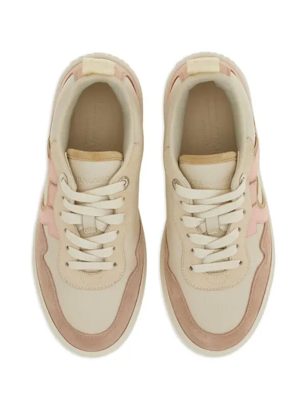 FERRAGAMO Gancini Lace-up Sneakers - Pink