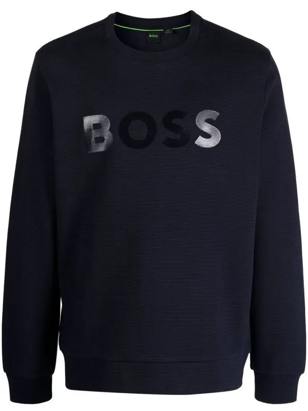 BOSS Salbo Mirror Cotton Sweatshirt - Blue