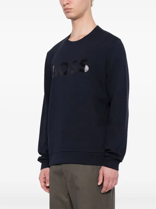 BOSS Salbo Mirror Cotton Sweatshirt - Blue