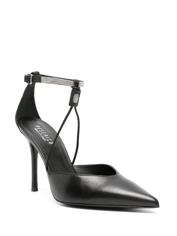 Peserico Rhinestone-embellished Leather Pumps - Black