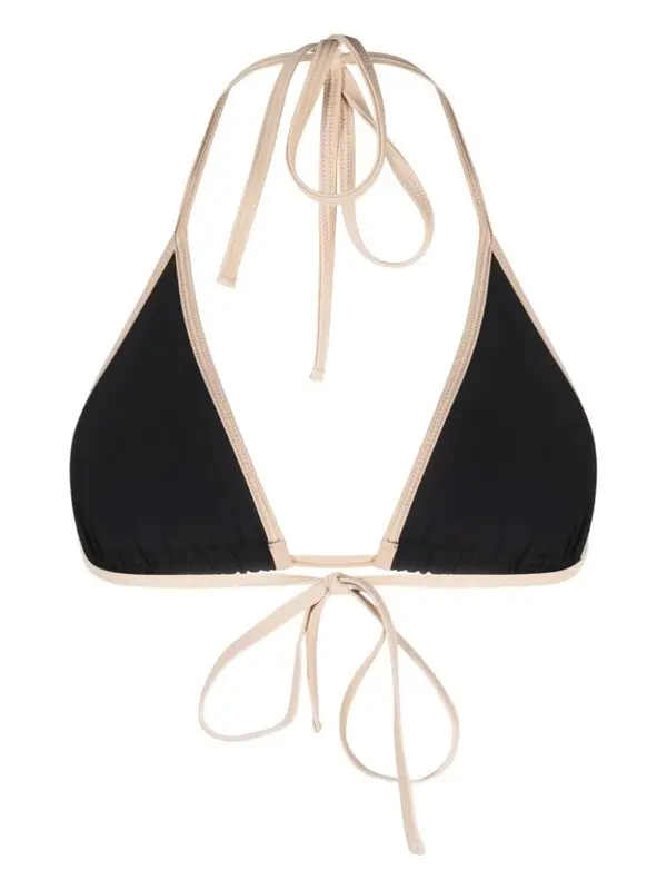 TOTEME Stripe Tie Bikini Top - Black