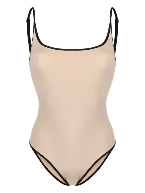 TOTEME Striped-edge Swimsuit - Neutrals