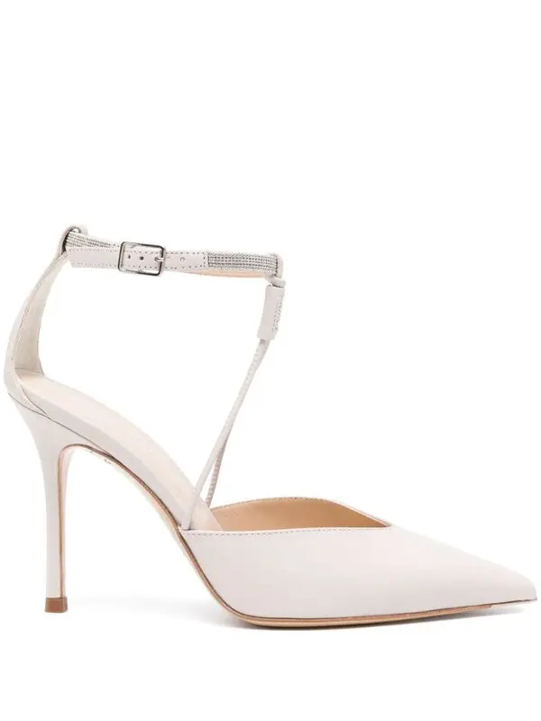 Peserico Rhinestone-embellished Leather Pumps