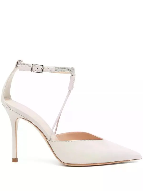 Peserico Rhinestone-embellished Leather Pumps - Neutrals