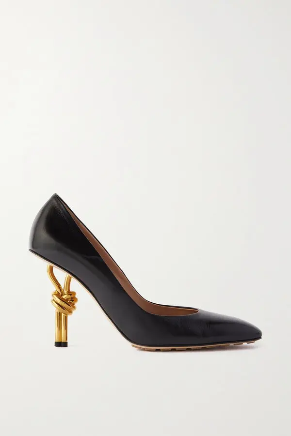 Bottega Veneta Knot Glossed-leather Pumps - Black