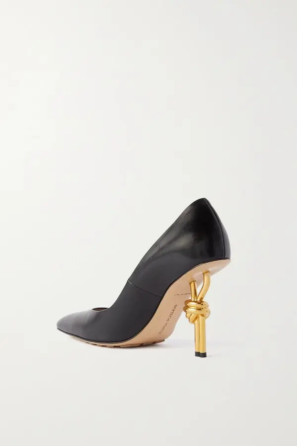 Bottega Veneta Knot Glossed-leather Pumps - Black