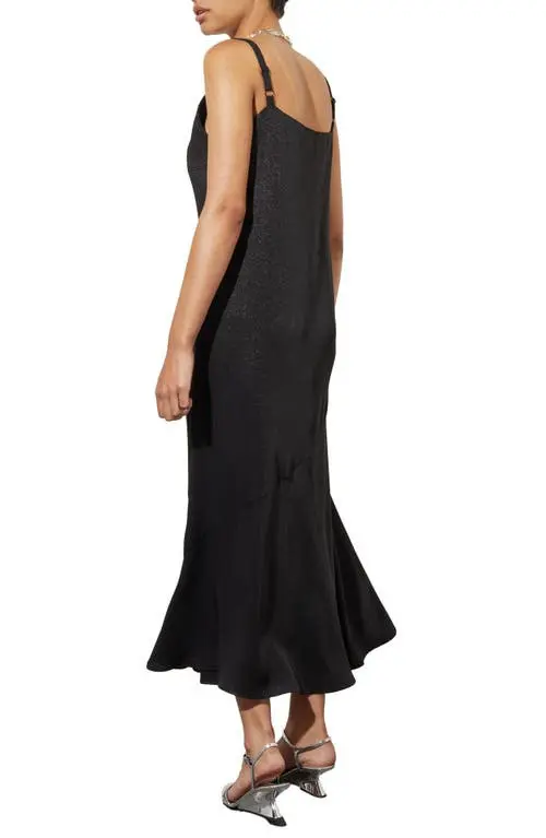 Ming Wang Shimmer Woven Midi Dress