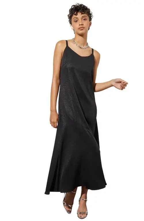 Ming Wang Shimmer Woven Midi Dress