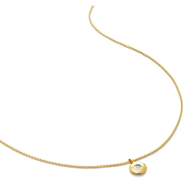 Monica Vinader April Birthstone Lab-created Diamond Pendant Necklace - 18k Gold Vermeil/ April