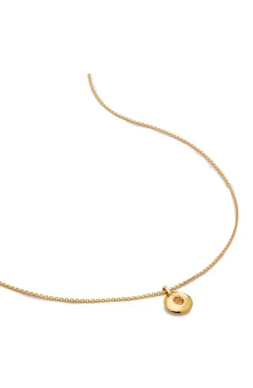 Monica Vinader Citrine Pendant Necklace - Yellow Gold
