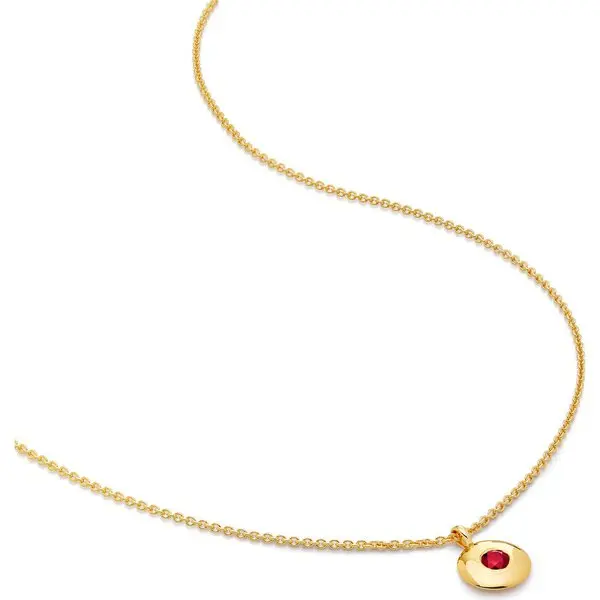 Monica Vinader January Birthstone Garnet Pendant Necklace - 18k Gold Vermeil/january