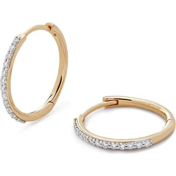 Monica Vinader Lab Created Diamond Pavé Hoop Earrings - 14k Solid Gold