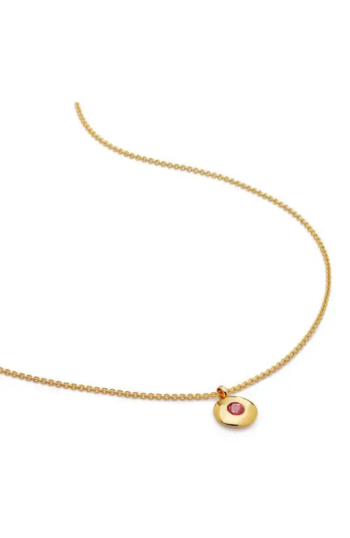 Monica Vinader July Birthstone Ruby Pendant Necklace - Yellow Gold