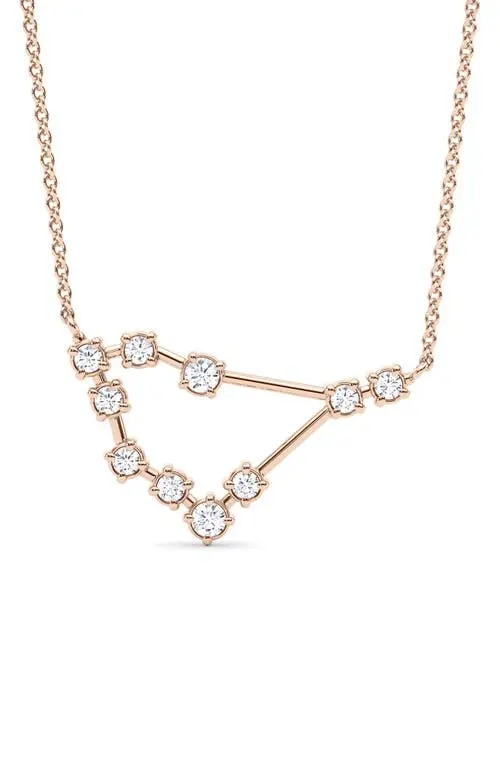 HAUTECARAT Capricorn Constellation Lab-created Diamond Necklace - 18k Rose Gold