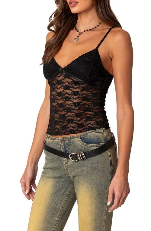 EDIKTED Eira Lace Camisole - Black