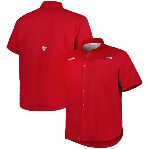 Columbia Arkansas Razorbacks Big & Tall Collegiate Tamiami Button-down Shirt