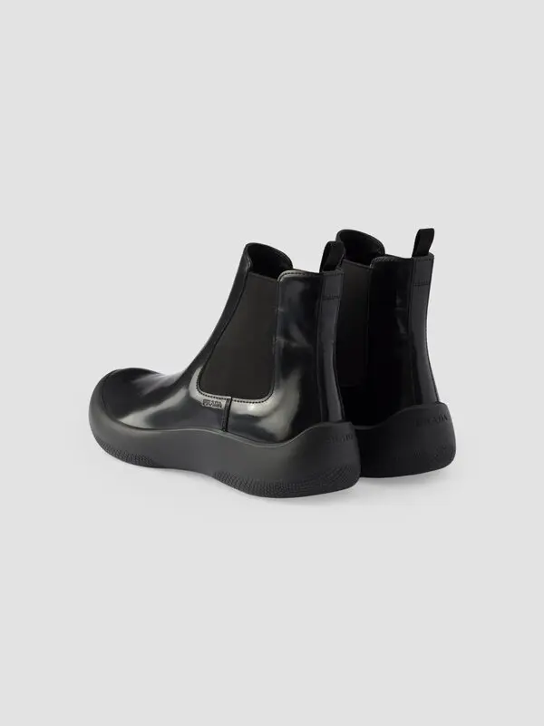 Prada Brushed Leather Chelsea Boots