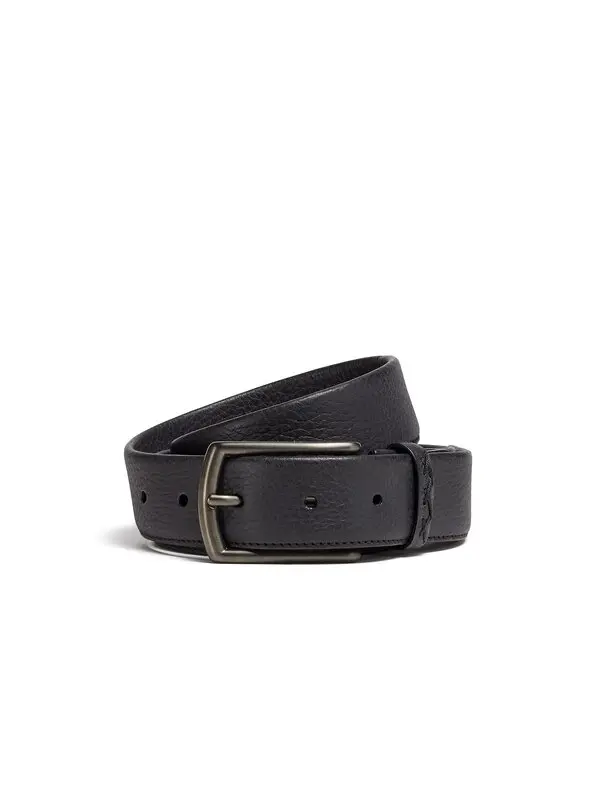 Zegna Grained Leather Belt - Black