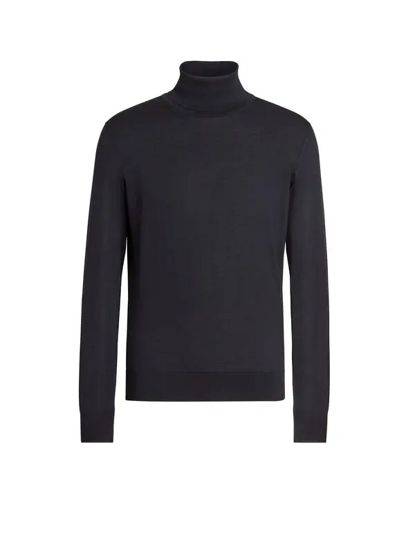 Zegna Cashseta Turtleneck - Navy Blue Mélange