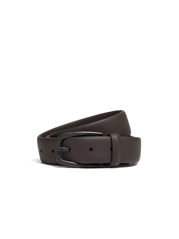 Zegna Leather Belt - Dark Brown