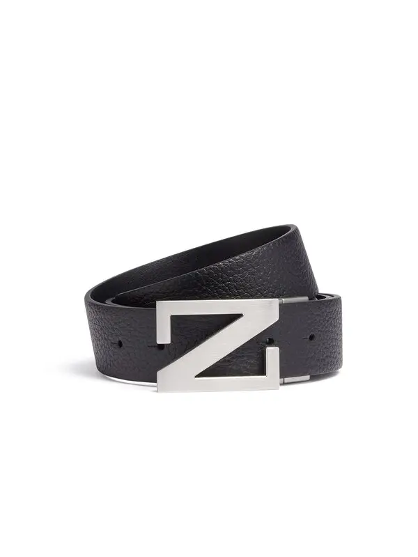 Zegna Reversible Leather Belt - Black