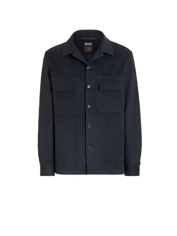 Zegna 12milmil12 Wool Overshirt Navy Blue Editorialist - Main Image