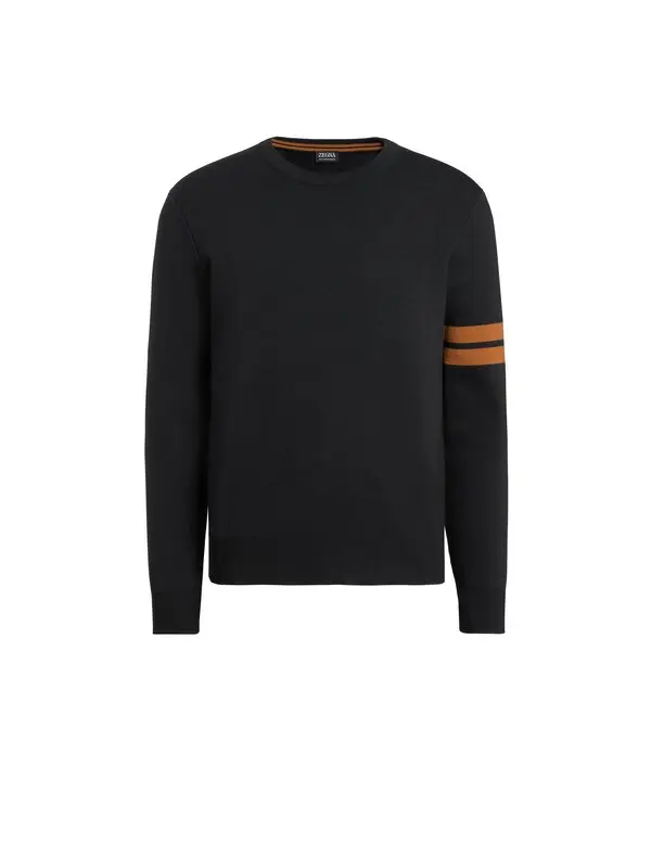 Zegna High Performance Wool Crewneck - Black