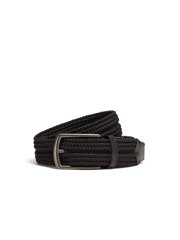 Zegna Braided Rayon Belt - Black