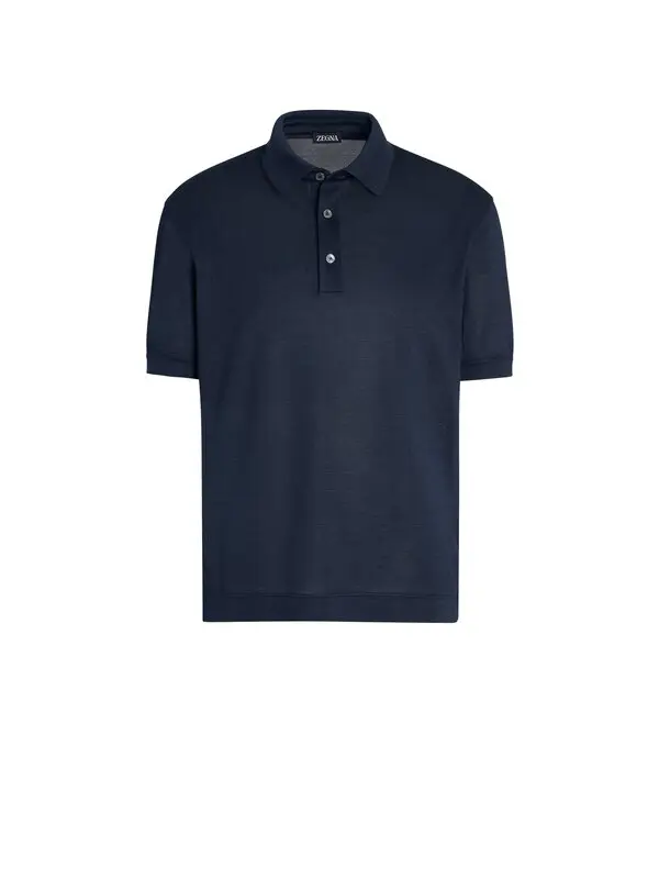 Zegna Silk Polo Shirt - Dark Blue