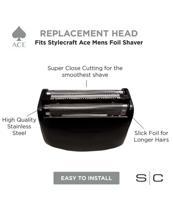 STYLECRAFT Replacement Ace Foil Shaver Stainless Steel Foil Head Compatible With Ace Shaver