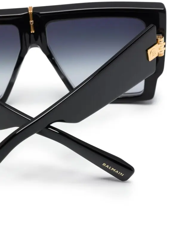 Balmain B-grand Rectangle-frame Sunglasses - Black
