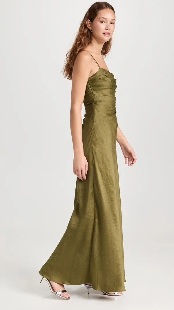 Aje Clarice Draped Maxi Dress