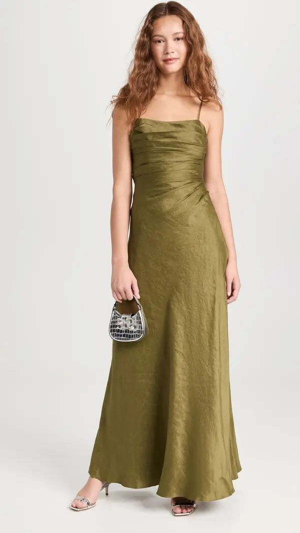 Aje Clarice Draped Maxi Dress